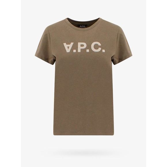 A.P.C. | Tops | Apc Woman Biologic Cotton Tshirt With Flocked Logo ...